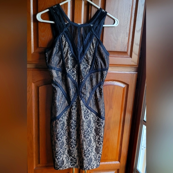 Forever 21 | Dresses | Forever 2 Sexy Black And Tan Lace Dress | Poshmark